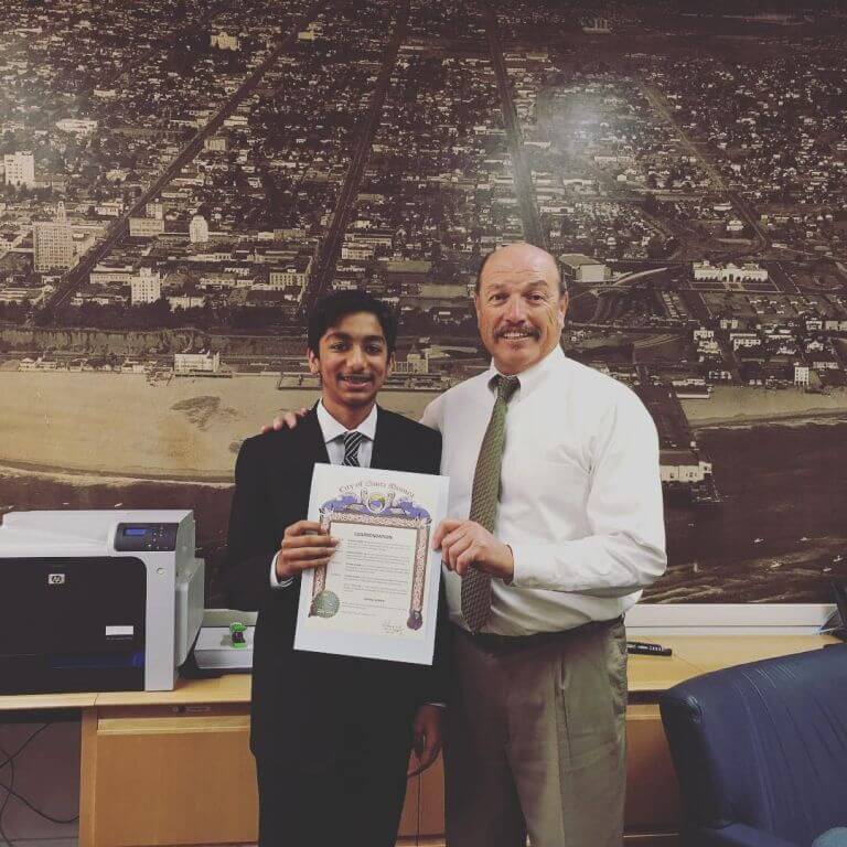 Mayor Tony Vazquez, City of Santa Monica, presents Certificate of ...