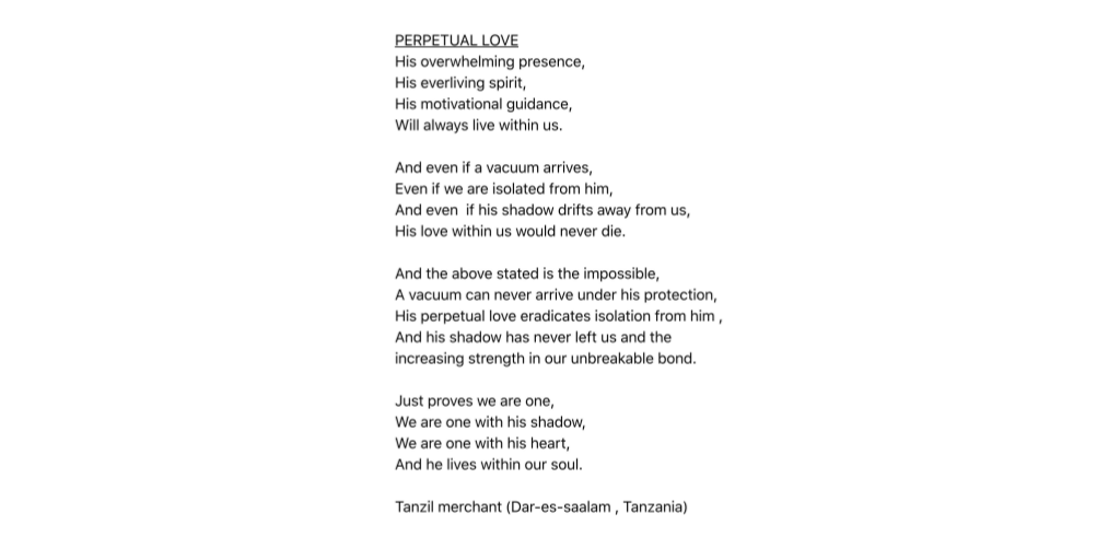 Poem: Perpetual Love (Dar-es-saalam, Tanzania) – Ismailimail